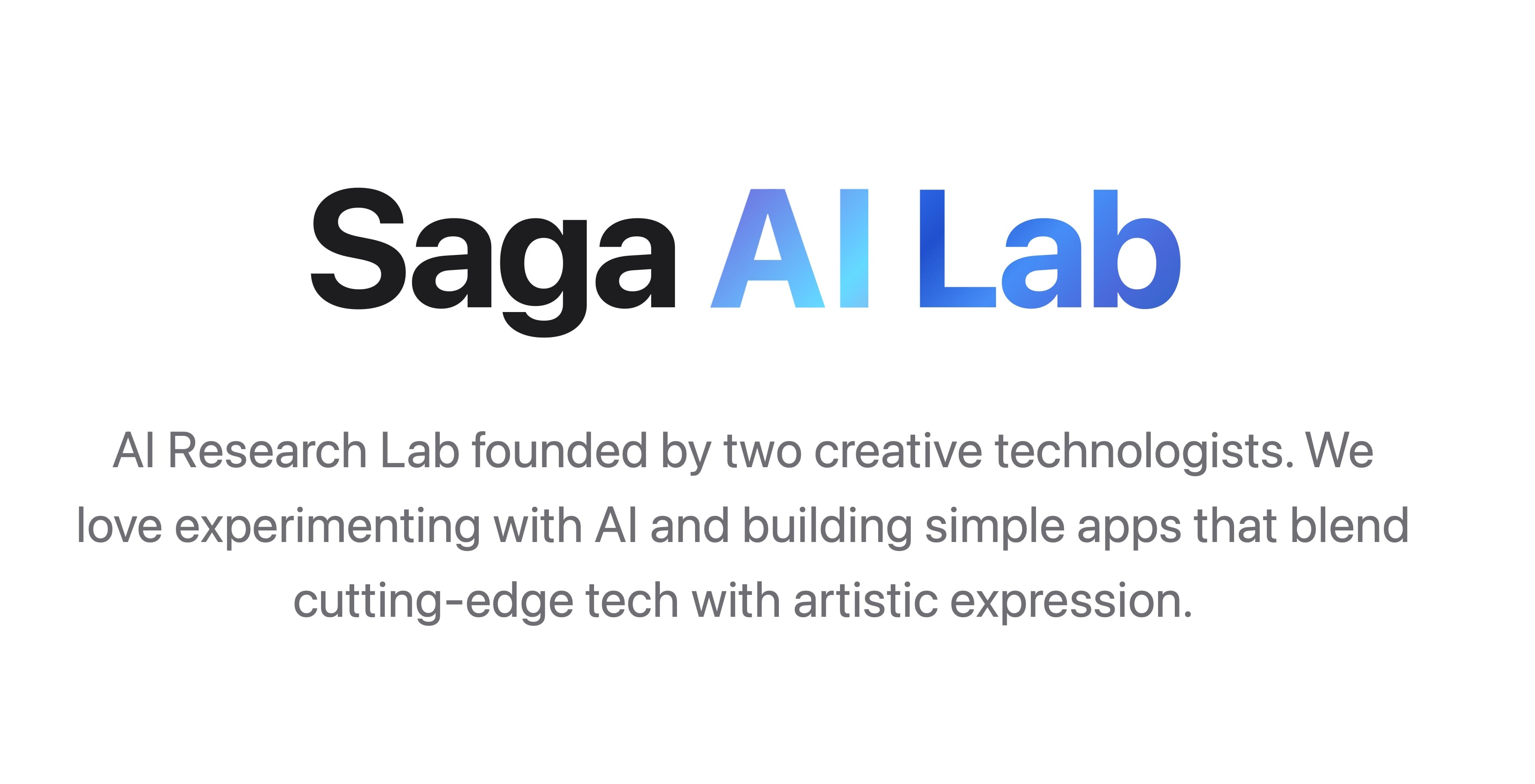 Saga AI Research Labs - AI Tools for Trading, Development & Automation
